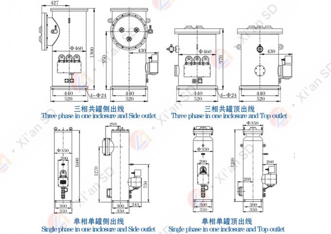 110kV GIS Lightning Surge Arrester For SF6 Gas Insulated Switchgear