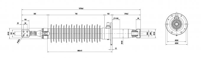 40.5kV Dry Insulation Capacitance Graded Bushing For Transformer